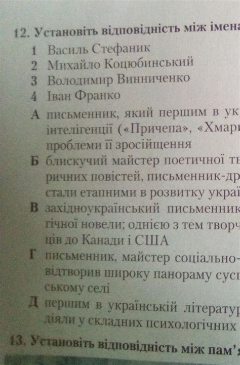 установіть відповідність між іменами письменників та їхніми характеристиками Школьные Знания Com