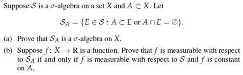 Solved Suppose S is a σ algebra on a set X and AX Let Chegg com