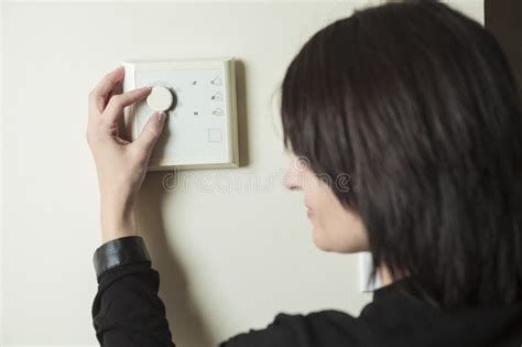 Thermostat Woman Set Stock Image Image Of Adult Control