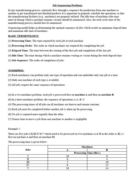 Job Sequencing Problems Pdf Applied Mathematics