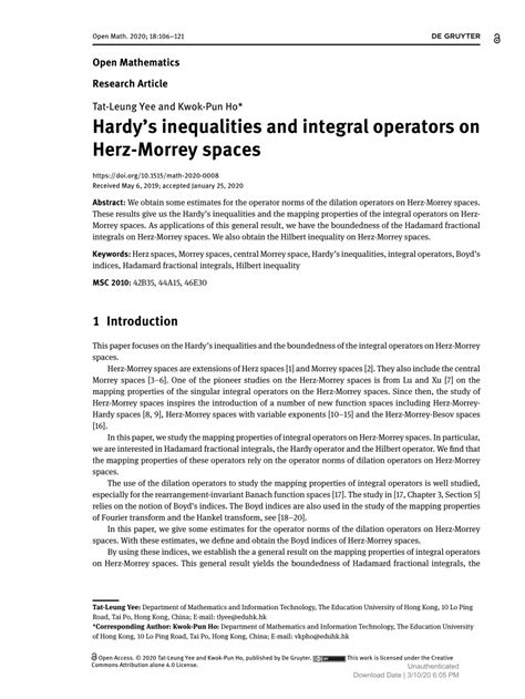Pdf Hardys Inequalities And Integral Operators On Herz Morrey Spaces