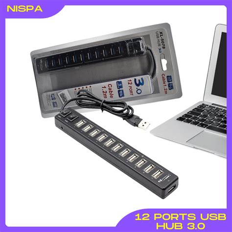 Usb Hub 3 0 Extender High Speed 12 Ports Usb Hub Usb 3 0 Hub Multi Usb Splitter Switch For