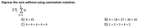 Solved Express The Sum Without Using Summation Notation 27