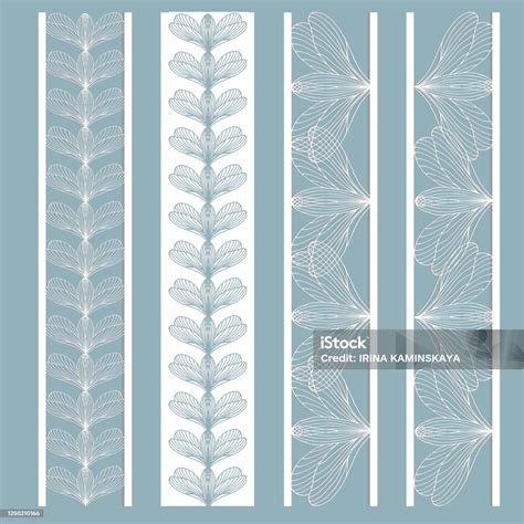 책갈피 템플릿 세트 레이저 절단 스텐실 종이에서 잘라 꽃의 패턴 패널 0명에 대한 스톡 벡터 아트 및 기타 이미지 0명