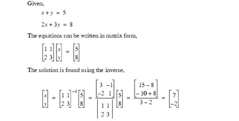 Solving Two Variable Equations Using Matrices Tessshebaylo
