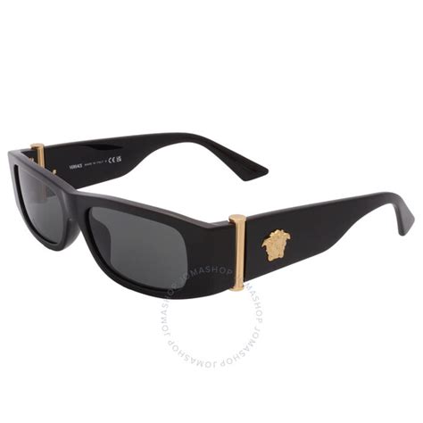 Versace Dark Grey Rectangular Mens Sunglasses Ve4476u Gb187 55