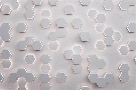 Premium Photo Creative Light Hexagonal Wall Backdrop Landing Page