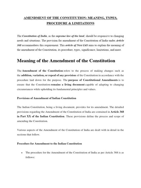 Unit 7 Amendment Of The Constitution Pdf Constitutional Amendment