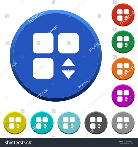 Adjust Component Round Color Beveled Buttons เวกเตอร์สต็อก ปลอดค่าลิขสิทธิ์ 660846877