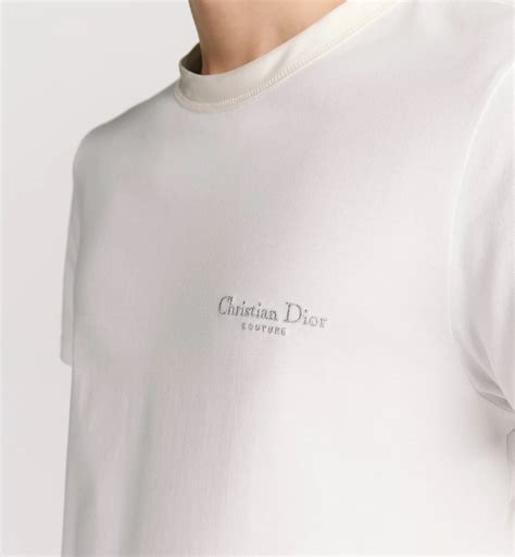T Shirt Christian Dior Couture Coupe Regular Jersey De Coton Blanc Dior