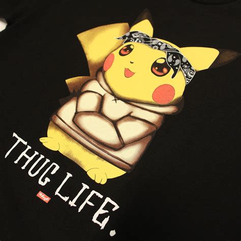 Thug Life Iv Pikachu Black Tee Entree Lifestyle