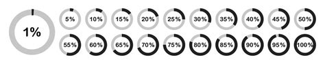 Premium Vector Loading Progress Bar Percentage Circle Set Loading Indicator Set Vector