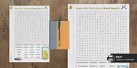 Separation Techniques Word Search