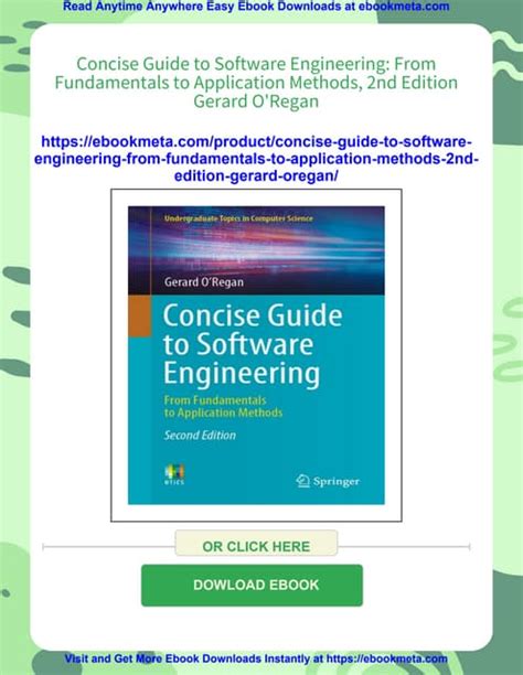 Concise Guide To Software Engineering From Fundamentals To Application Methods 2nd Edition