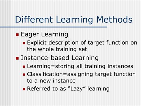 instance bases k nearest neighbor algorithm ppt