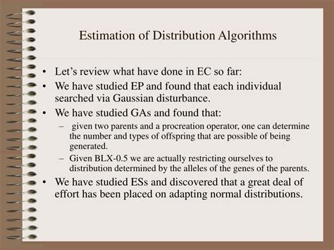 Ppt Estimation Of Distribution Algorithms Powerpoint Presentation