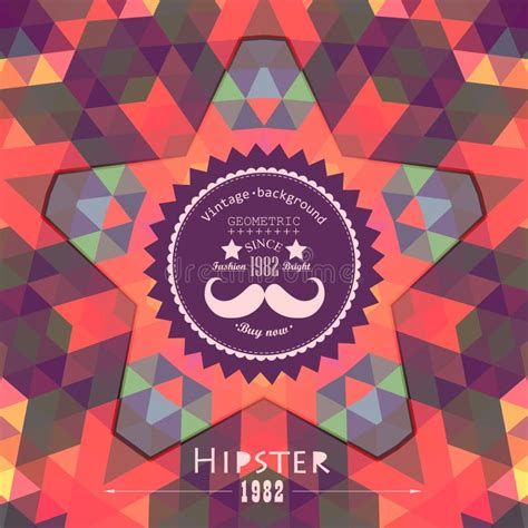 Retro Star Vector Backdrop Mosaic Hipster Background Made Of Tr Stock Vector Illustration Of