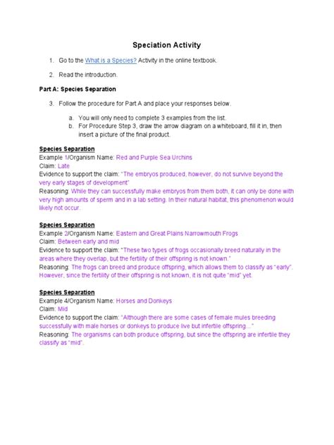 Speciation Activity Download Free Pdf Hybrid Biology Flowers