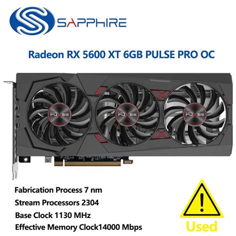Amd Radeon Rx 5600 Xt 6g D6 Gaming Graphics Card Sapphire 5600xt Gpu 2304sp Gddr6 Xfx Rx 5600xt