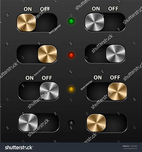 Ui Kit Elements Slider Toggle Set Stock Vector Royalty Free