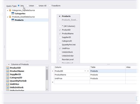 Bind A Report To A Join Based Federated Data Source Net Reporting Tools Devexpress