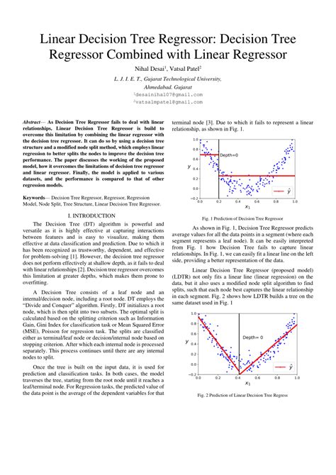 Pdf Linear Decision Tree Regressor Decision Tree Regressor Combined