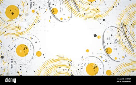 Halftone Science Background With Connecting Dots And Lines Digital Data Visualization Vector