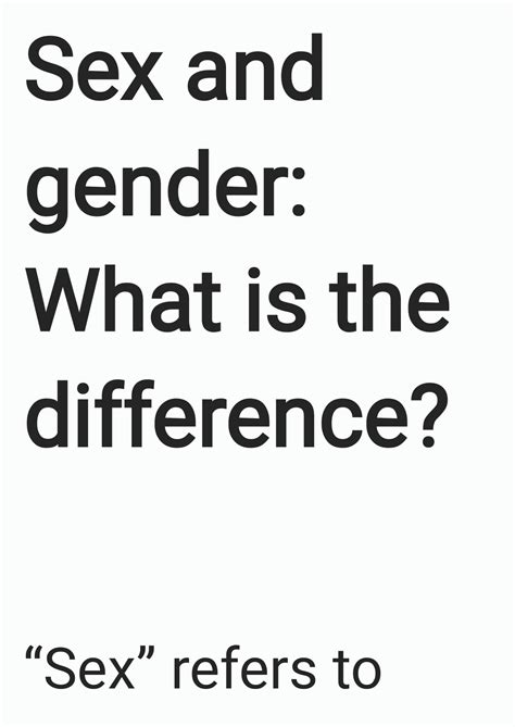 Solution Sex And Gender What Is The Difference Studypool