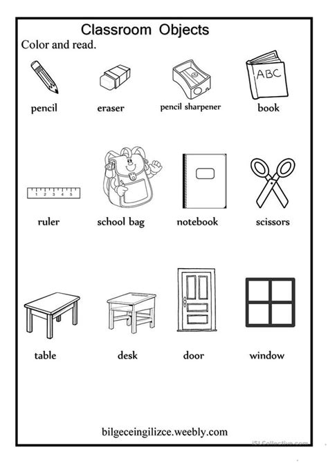 School Things Worksheet