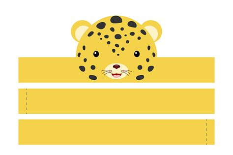 인쇄 가능한 재규어 종이 모자 파티 크라운 은 생일 크리스마스 베이비 샤워를위한 컷 템플릿을 다이 엔터테인먼트를위한 재미있는 액세서리 흰색 배경에 고립 된 종이 크라운을