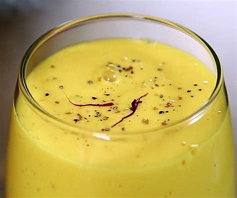 How To Make Kesar Mango Lassi Homemade Saffron Mango Lassi Step By