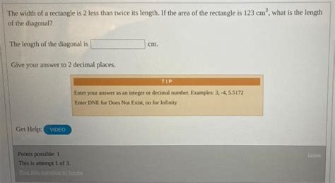 Solved The Width Of A Rectangle Is Less Than Twice Its Chegg