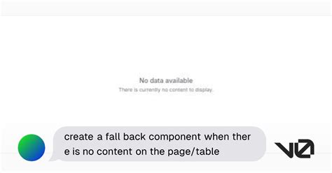 Create A Fall Back Component When There Is No Content On The Pagetable A Shadcnui And V0
