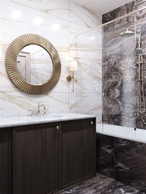 Стиль арт-деко в интерьере ванной | Ванная в стиле арт-деко| Плитка под ...