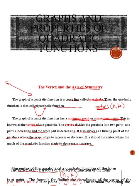 graphs and properties of quadratic functions descargar gratis pdf