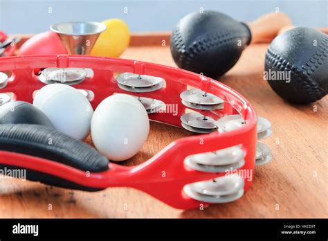 Set Of Percussion Instruments Stock Photo Alamy