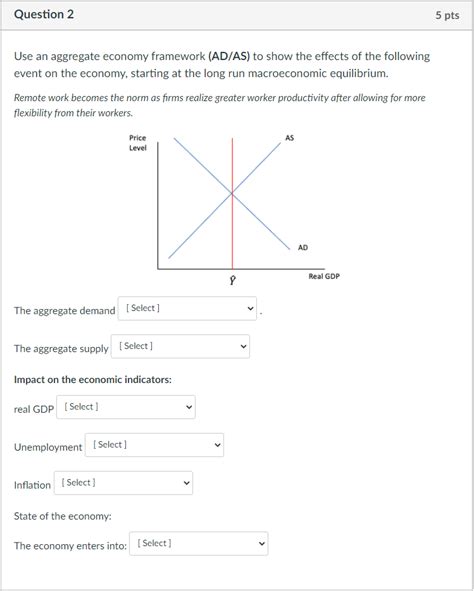 solved use an aggregate economy framework ad as to show