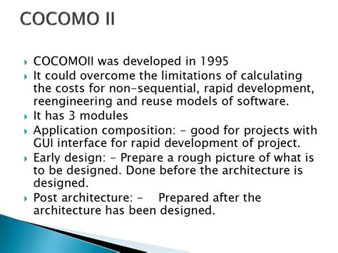 Software Metrics Using Constructive Cost Model Online Presentation