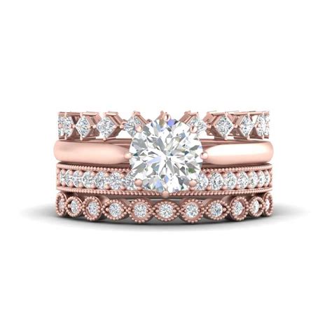 Shop Solitaire Ring With Multi Stack Bands Online