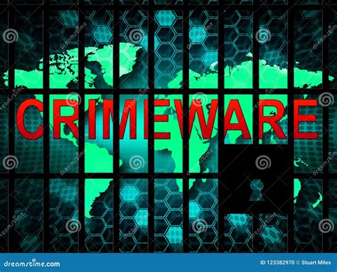 Crimeware Digital Cyber Hack Exploit 2d Illustration Stock Illustration