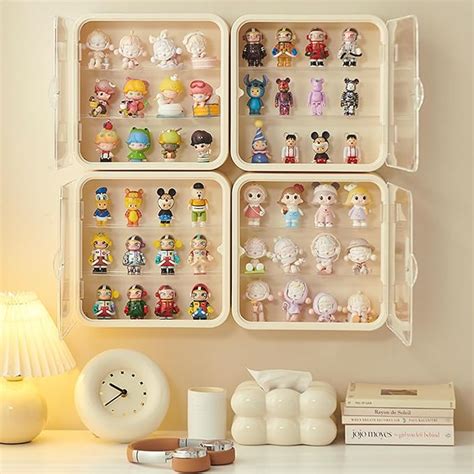 White Miniature Display Case For Collectibles Figures 12