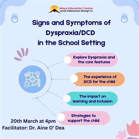 Signs And Symptoms Of Dyspraxia Dcd In The School Setting Primary Mayo Education Centre Ireland