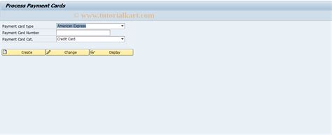 PCA SAP Tcode Payment Cards