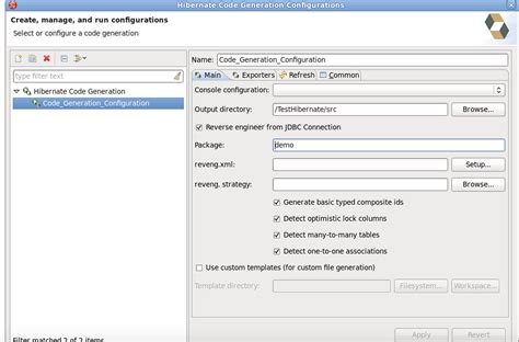 Java How To Create A Hibernate Code Generation Launcher In Eclipse Stack Overflow