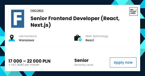 Senior Frontend Developer React Nextjs Job Frontend Fincorex
