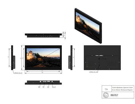 Small Size 14 Inch Lcd 1920 1080 Resolution Capacitive Touch Screen Monitor With Rohs Fcc Ce