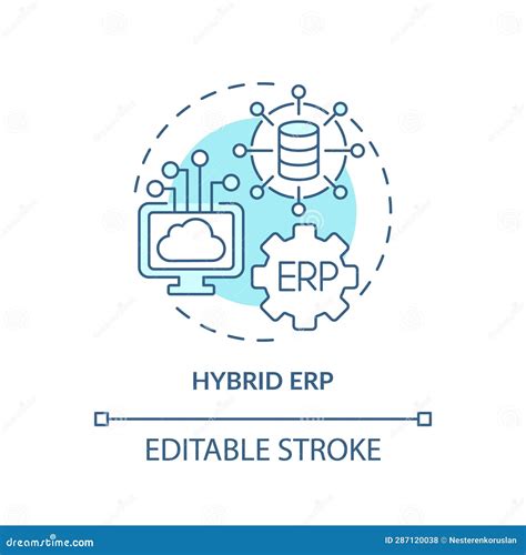 D Customizable Hybrid ERP Blue Icon Concept Stock Illustration Illustration Of Flat Isolated