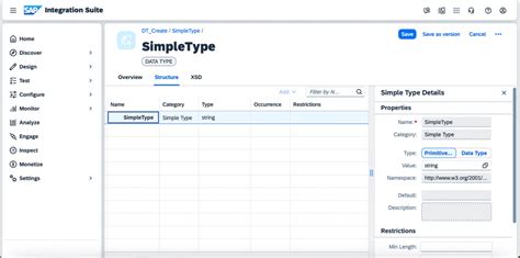 Create Datatype And Message Type Artifact In Cloud Integration