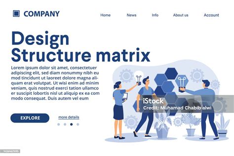 디자인 구조 매트릭스 그림 웹 방문 페이지 Ui 모바일 앱 배너 템플릿에 적합합니다 벡터 일러스트 레이 션 0명에 대한 스톡 벡터 아트 및 기타 이미지 Istock