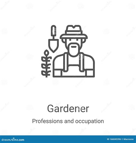 Gardener Icon Vector From Professions And Occupation Collection Thin Line Gardener Outline Icon